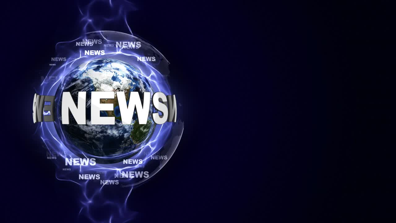 NEWS Text Animation and Earth, Loop | Premium Stock Video Footage