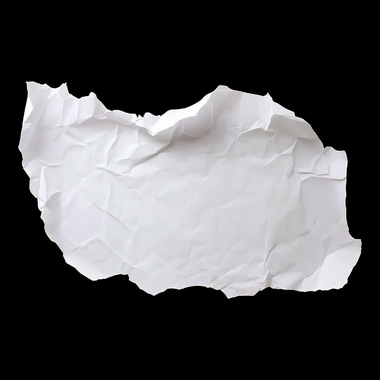 Crumpled paper animation isolated asset, transparent 4K video, alpha ...