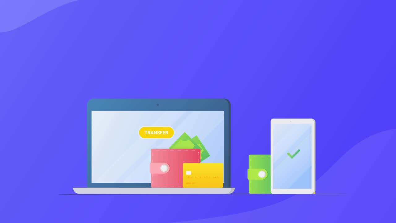 Premium stock video - Transferring money to noe wallet to another 2d ...