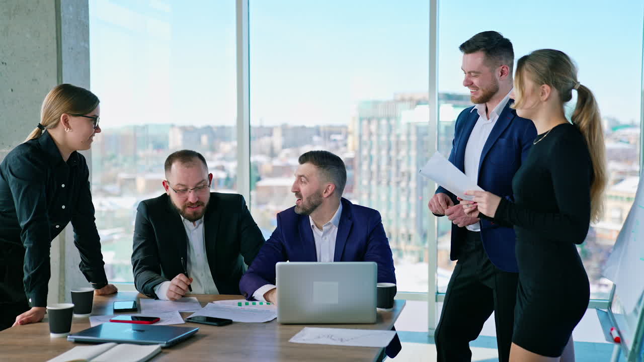 Business people create new strategy. Teamwork of young entrepreneurs ...