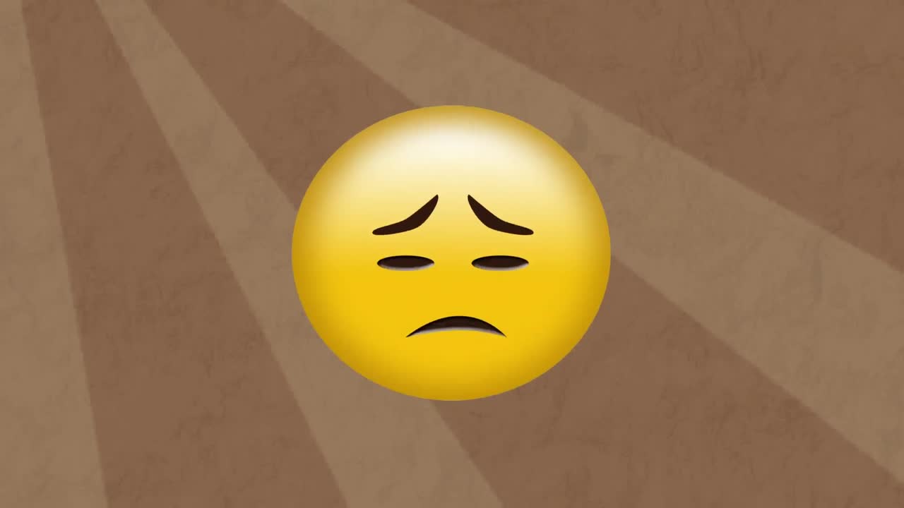 Premium stock video - Digital animation of sad face emoji against ...