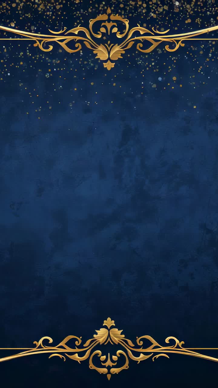 Vertical video: Animation starting gold filigree glowing, confetti ...