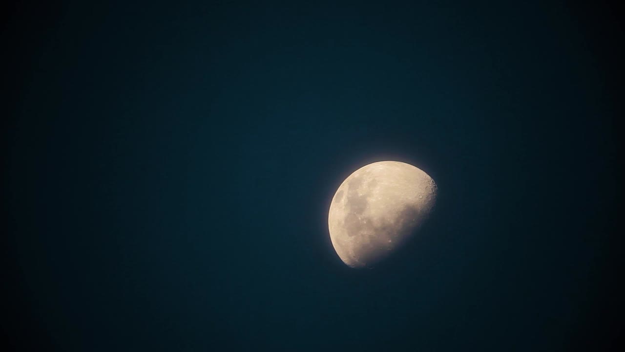 Slowly Moving Moon From Offset Right To The Middle Of The Frame With A ...