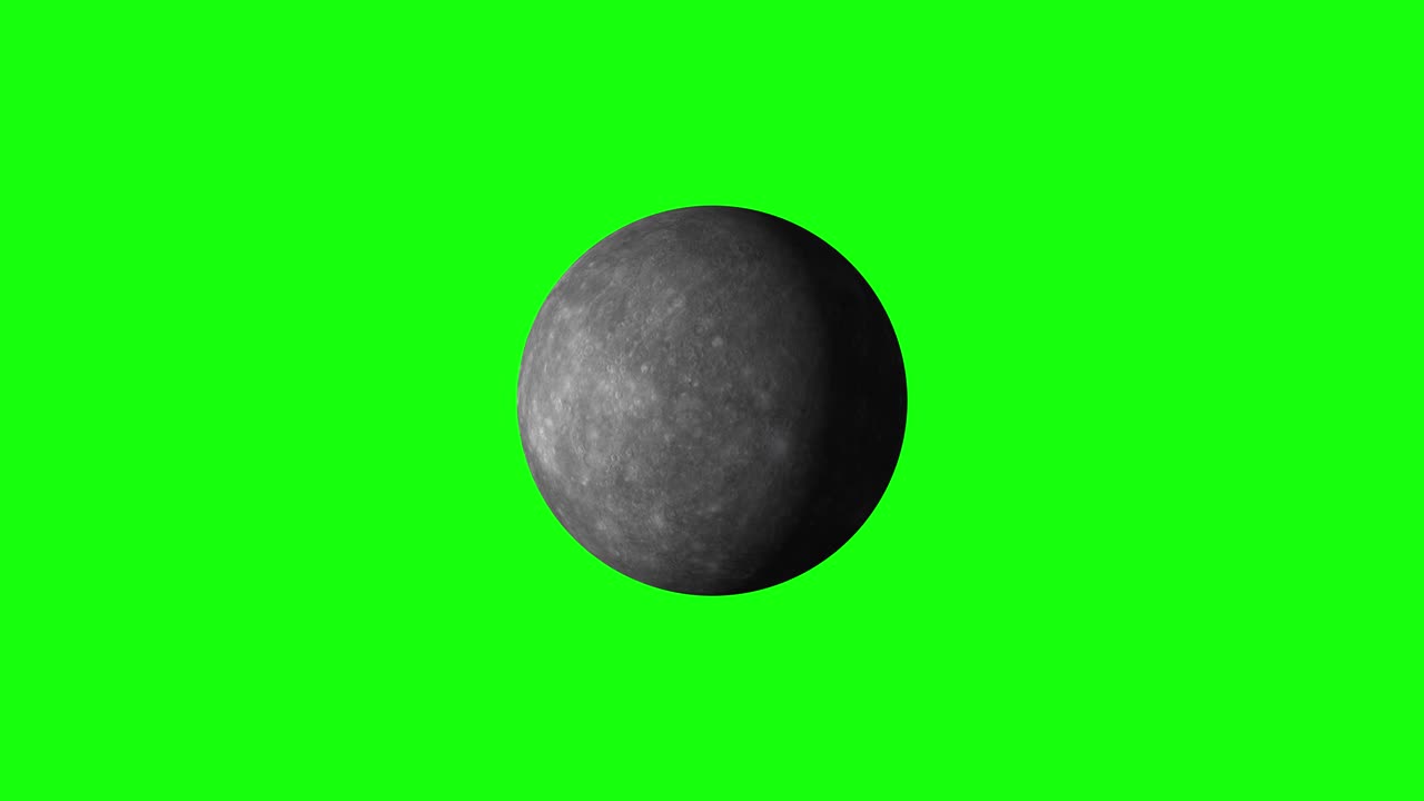 4K Planet Mercury Green Screen Free Stock Video Footage Download Clips