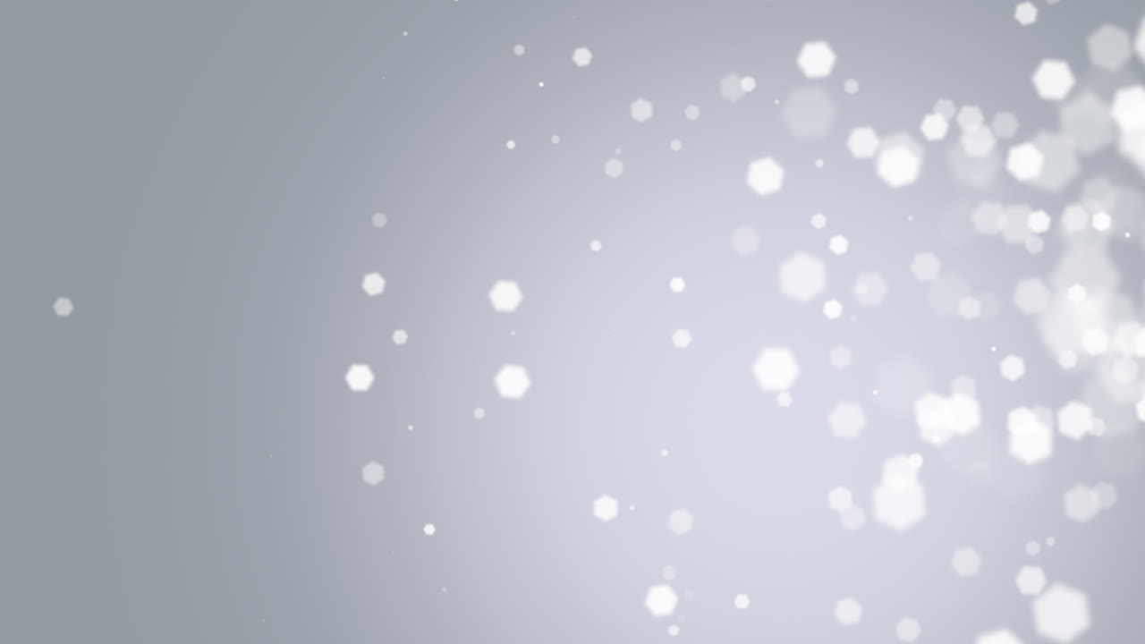 Premium stock video - Fly abstract silver particles and glitters on white gradient 1