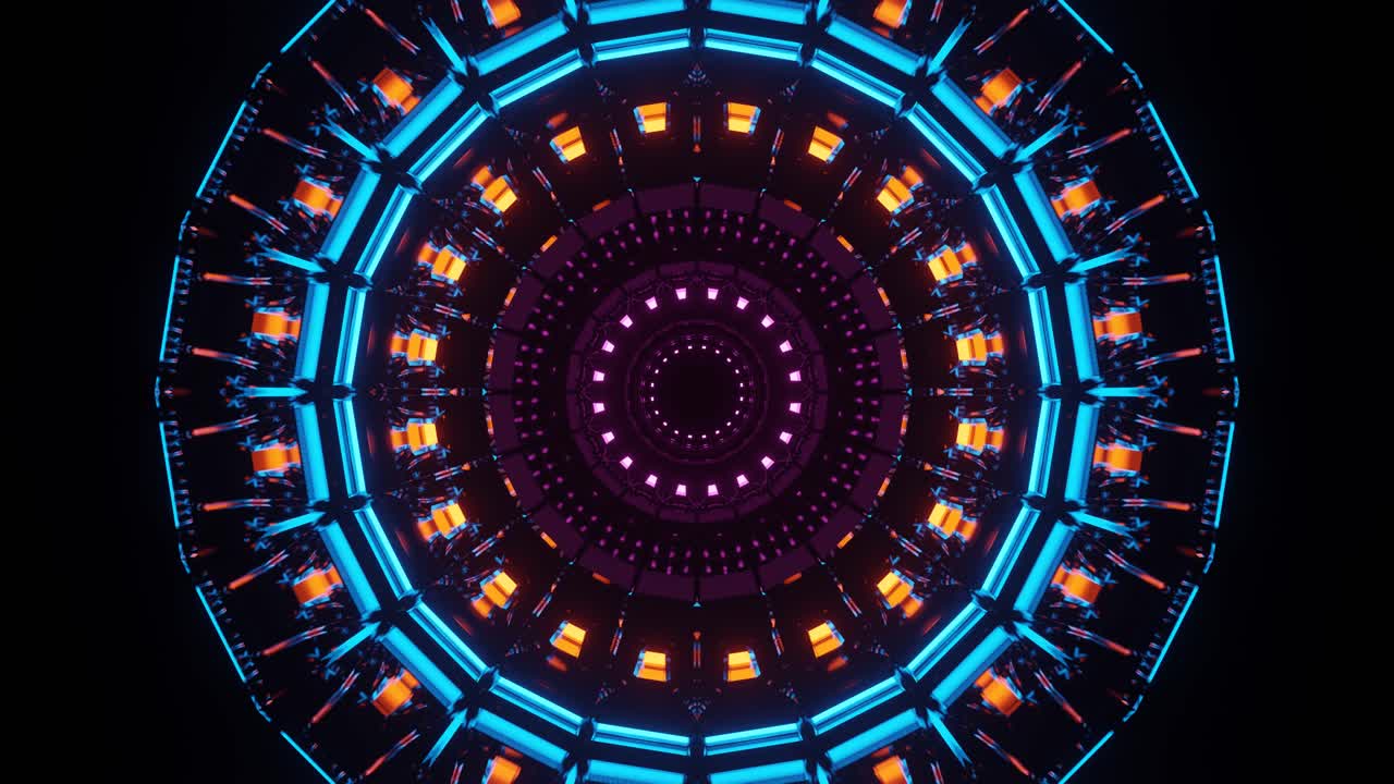 Fast Motion Graphics Sci Fi Of Neon Colorful Circular Designs, Patterns ...