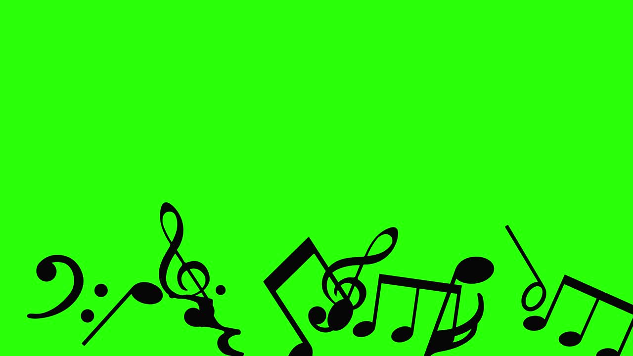 Musical black silhouettes notes animation group chroma key | Premium ...