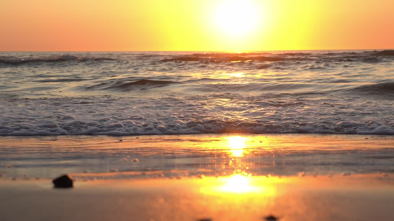 Slider shot of sunset over the Northern Sea | Premium Stock Video Footage