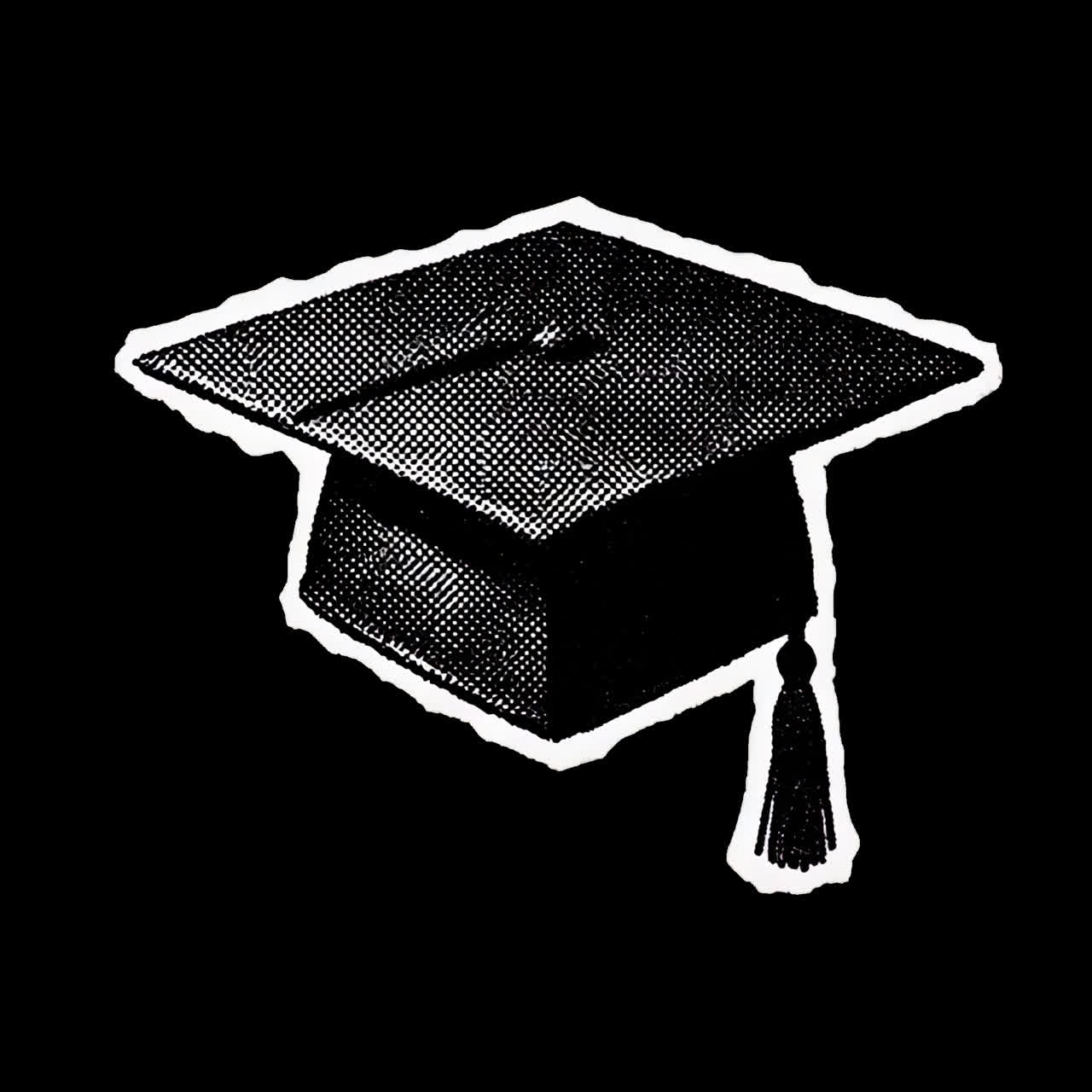 Graduation cap symbolizing academic achievement animation isolated ...