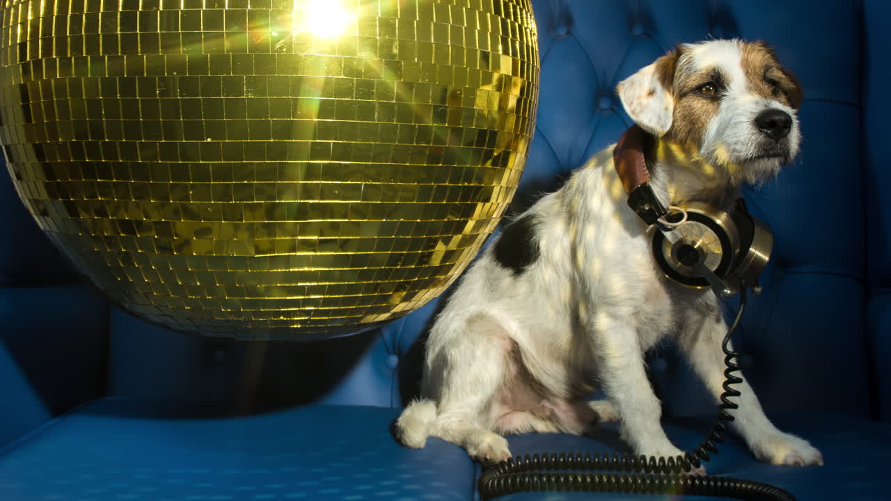 Premium stock video - Dog disco 4k 17