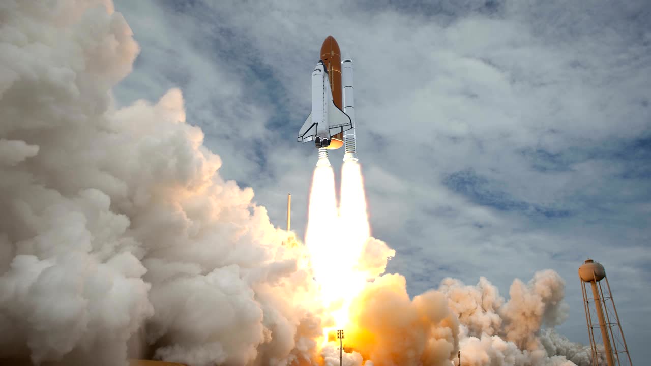 Space Shuttle launching in slow motion. Elements of this video ...