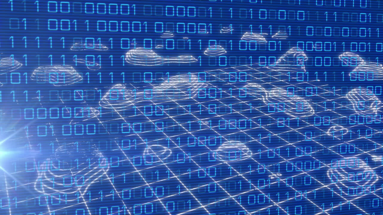 Premium stock video - Animation of binary codes over abstract patterns ...