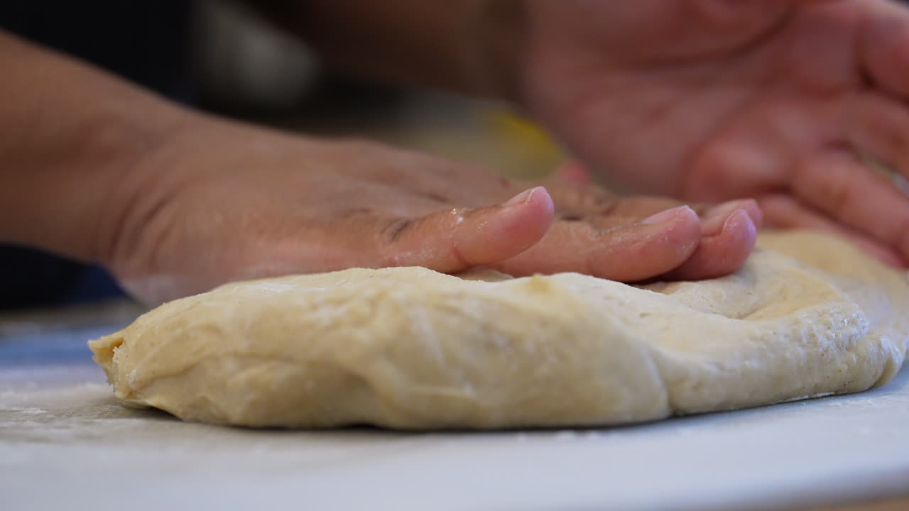 Hand kneading dough for rolls, bread, pizza or pastries - isolated ...