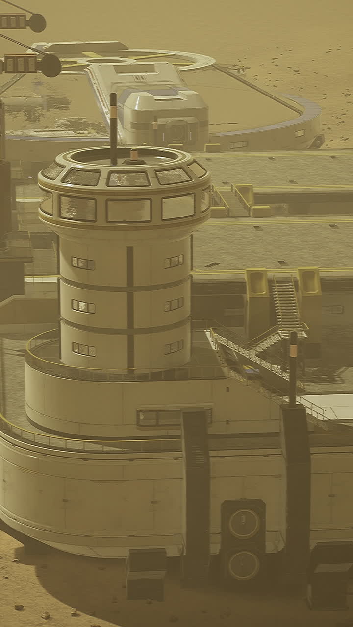 Mars base facility on the surface featuring advanced technology and ...