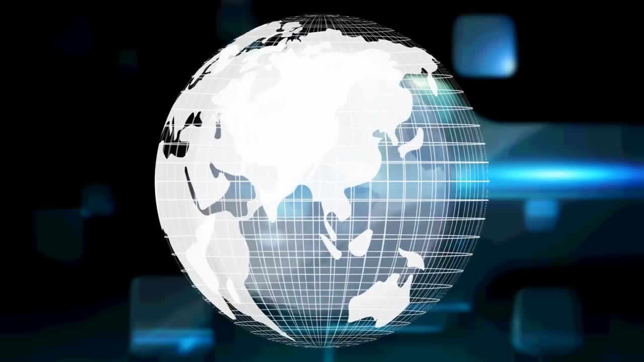 Animation of globe spinning over digital screens | Premium Stock Video ...