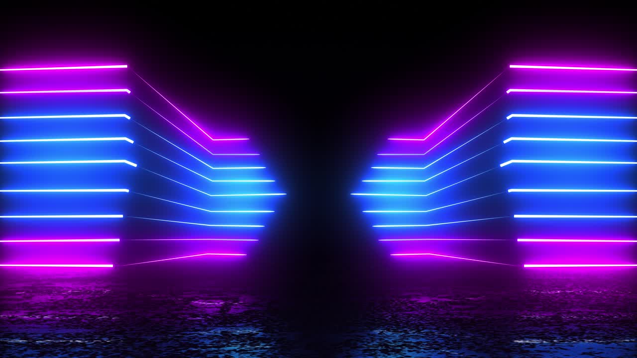 Premium stock video - Abstract neon glowing lights stage video ...