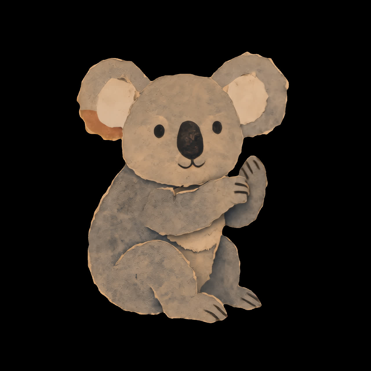 Adorable koala illustration animation isolated asset, transparent 4K ...