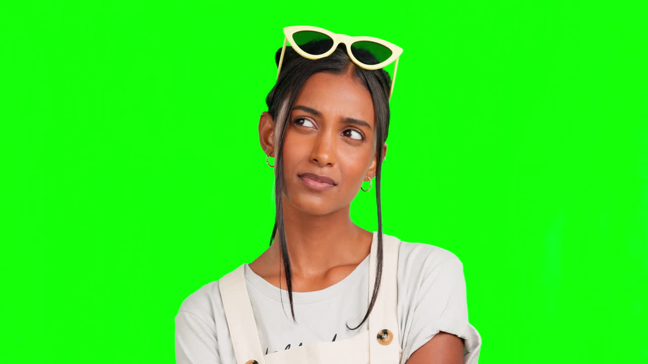 Green Screen Face, Thinking Free Stock Video Footage Download Clips