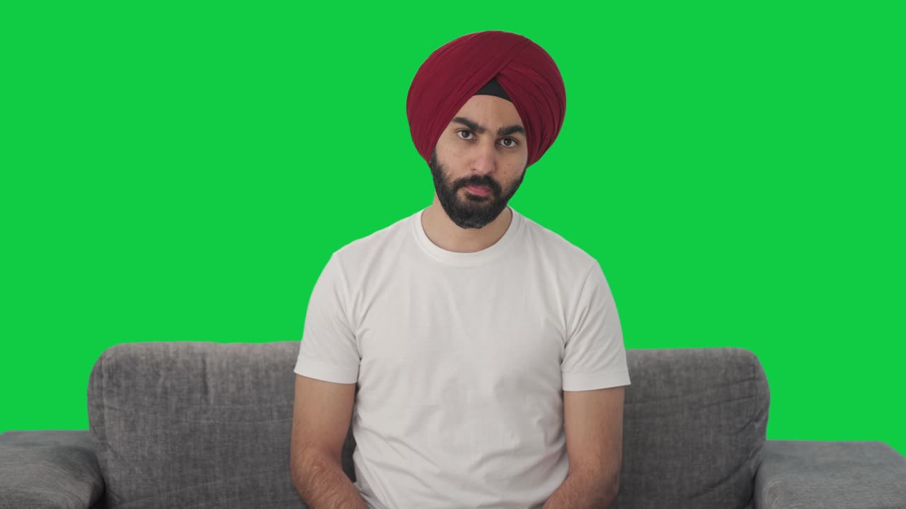 Angry Sikh Indian Man Looking Green Screen Free Stock Video Footage ...