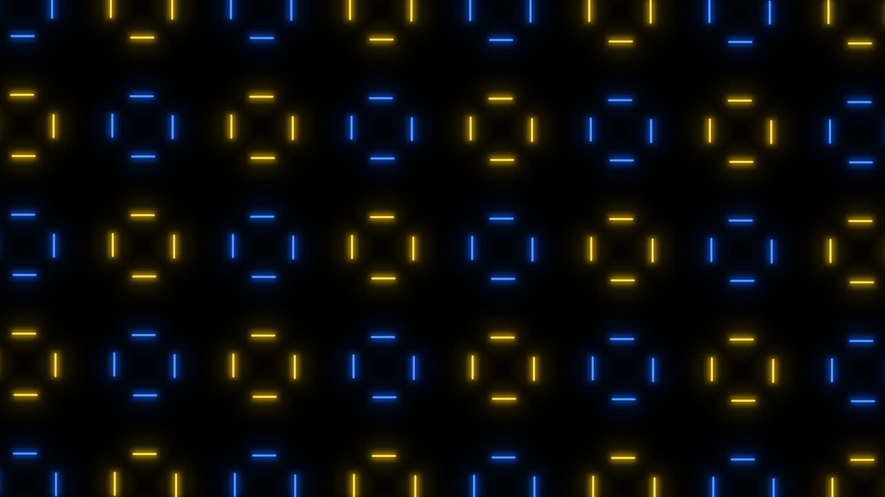 Premium stock video - Dynamic blue and yellow line pattern on black ...