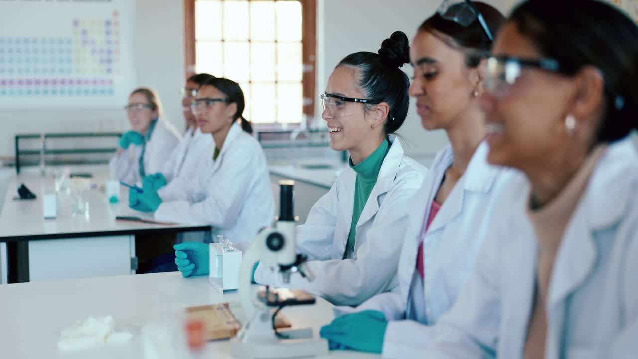 Laboratory, students listening | Premium Stock Video Footage