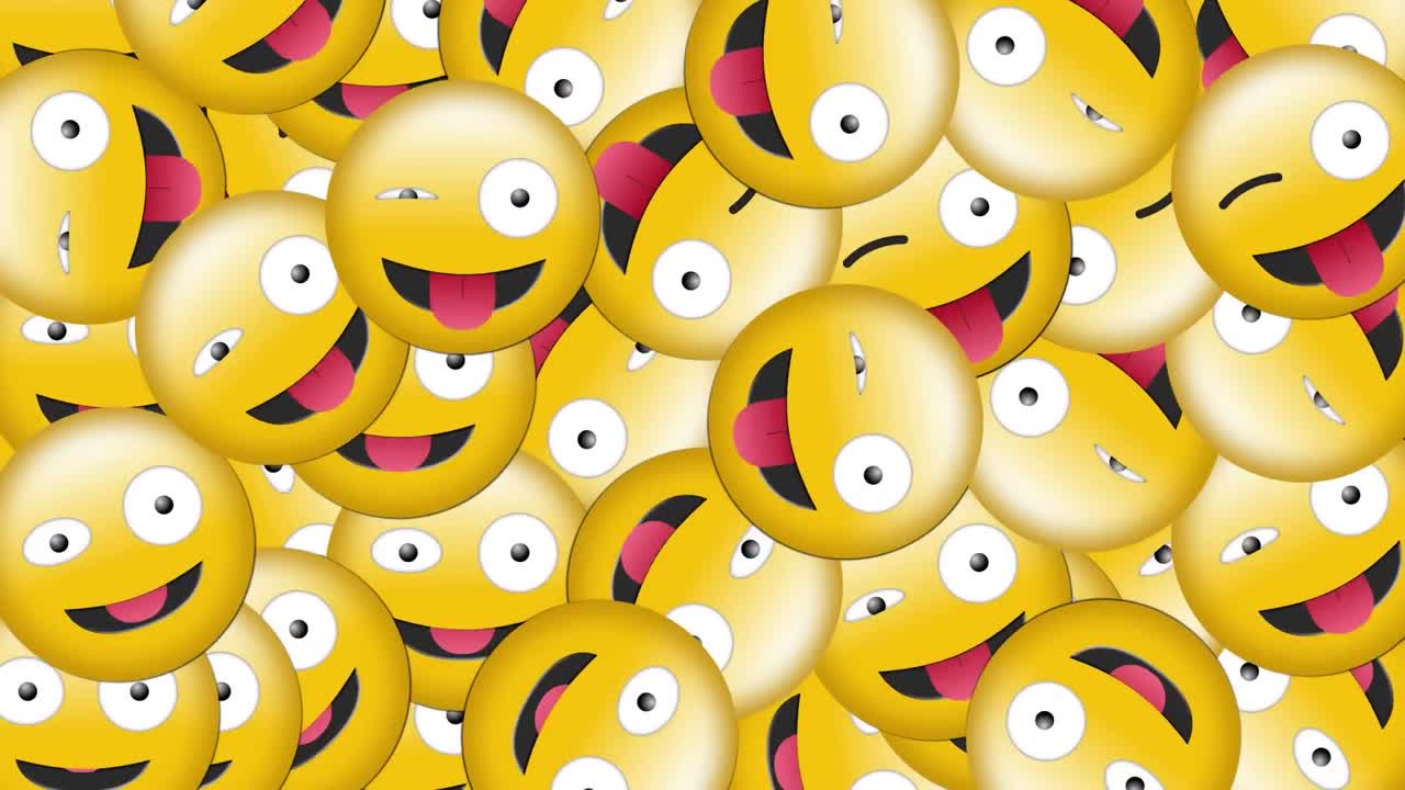Premium stock video - Digital animation of multiple silly face emoji ...