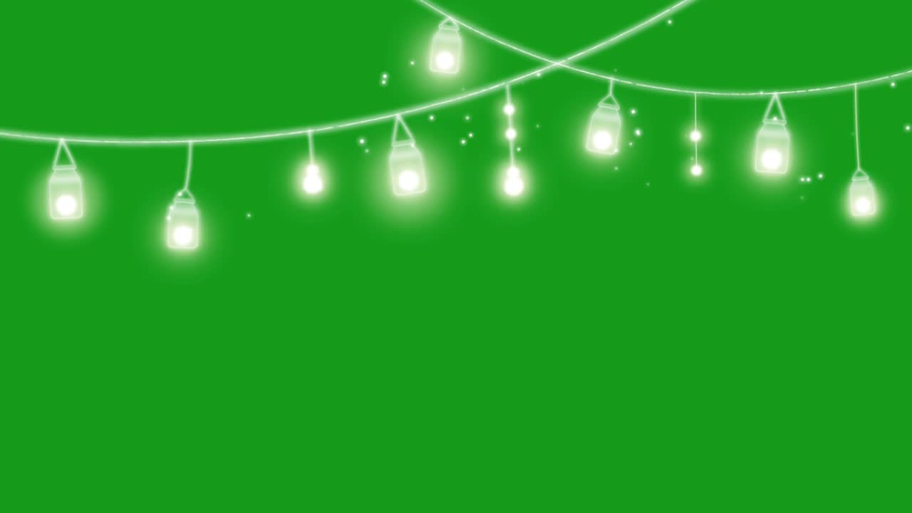Decorative light strings green screen motion graphics | Premium Stock ...
