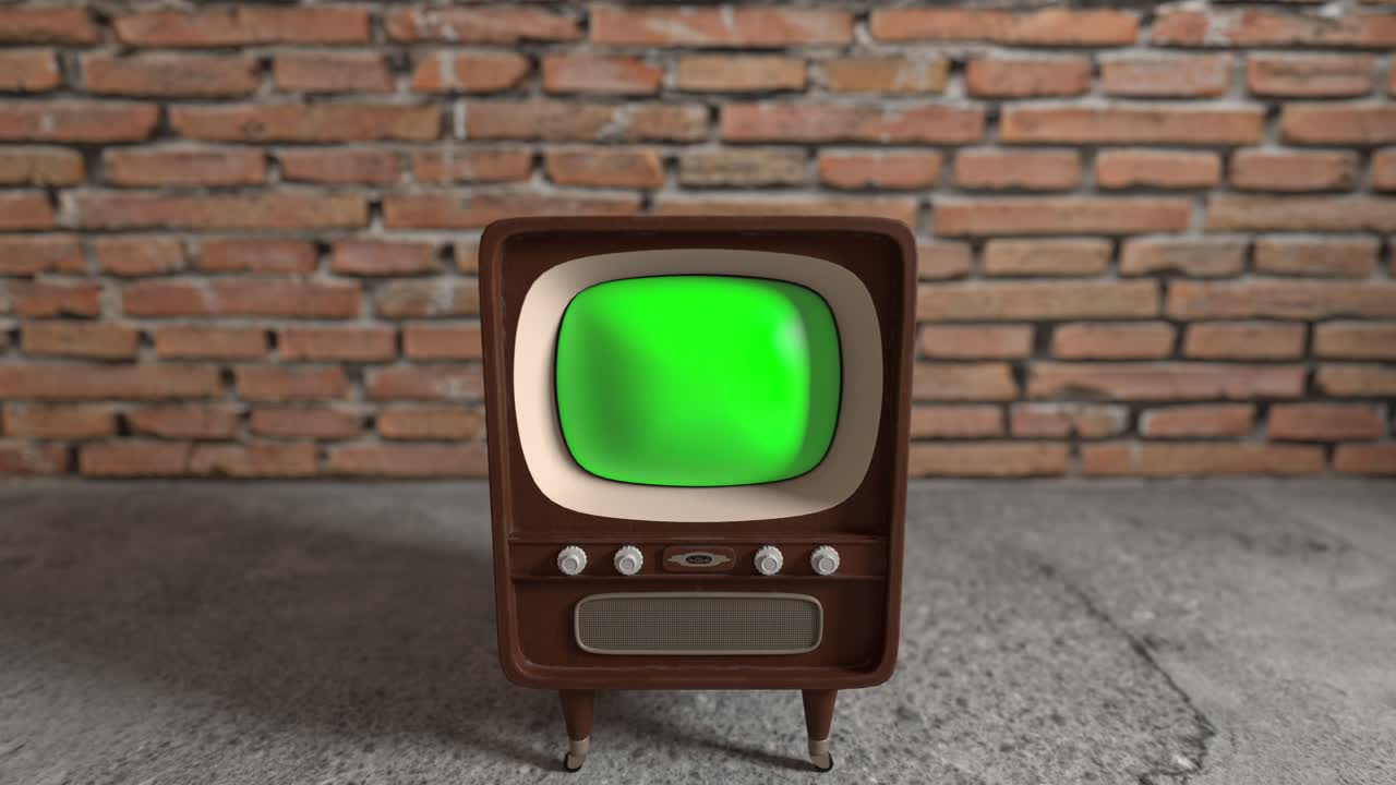 Premium stock video - Old tv turn on and off with green screen in an ...