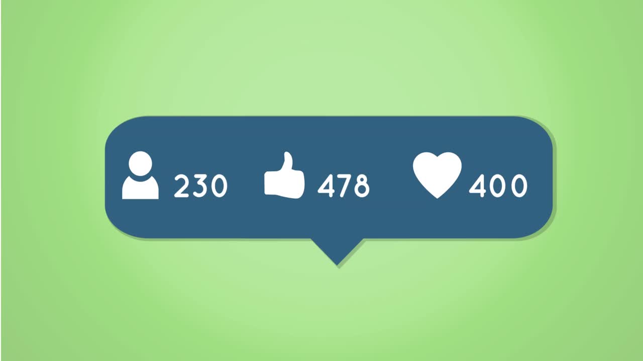 Premium stock video - Increasing number of popularity on social media 4k