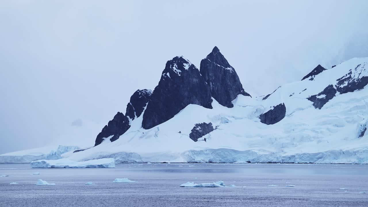 Antarctica winter mountains on coast, coastal landscape scenery in ...
