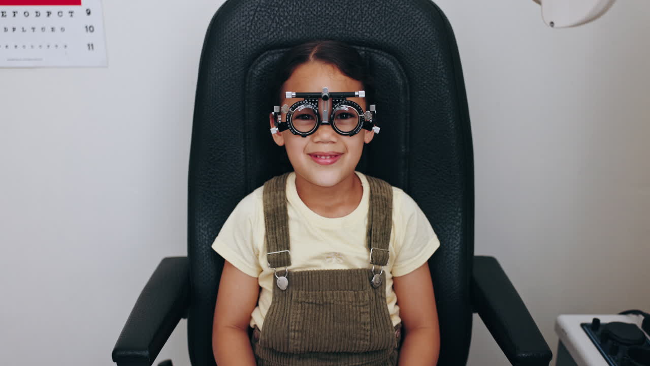 Premium stock video - Optometry, optician and portrait of child