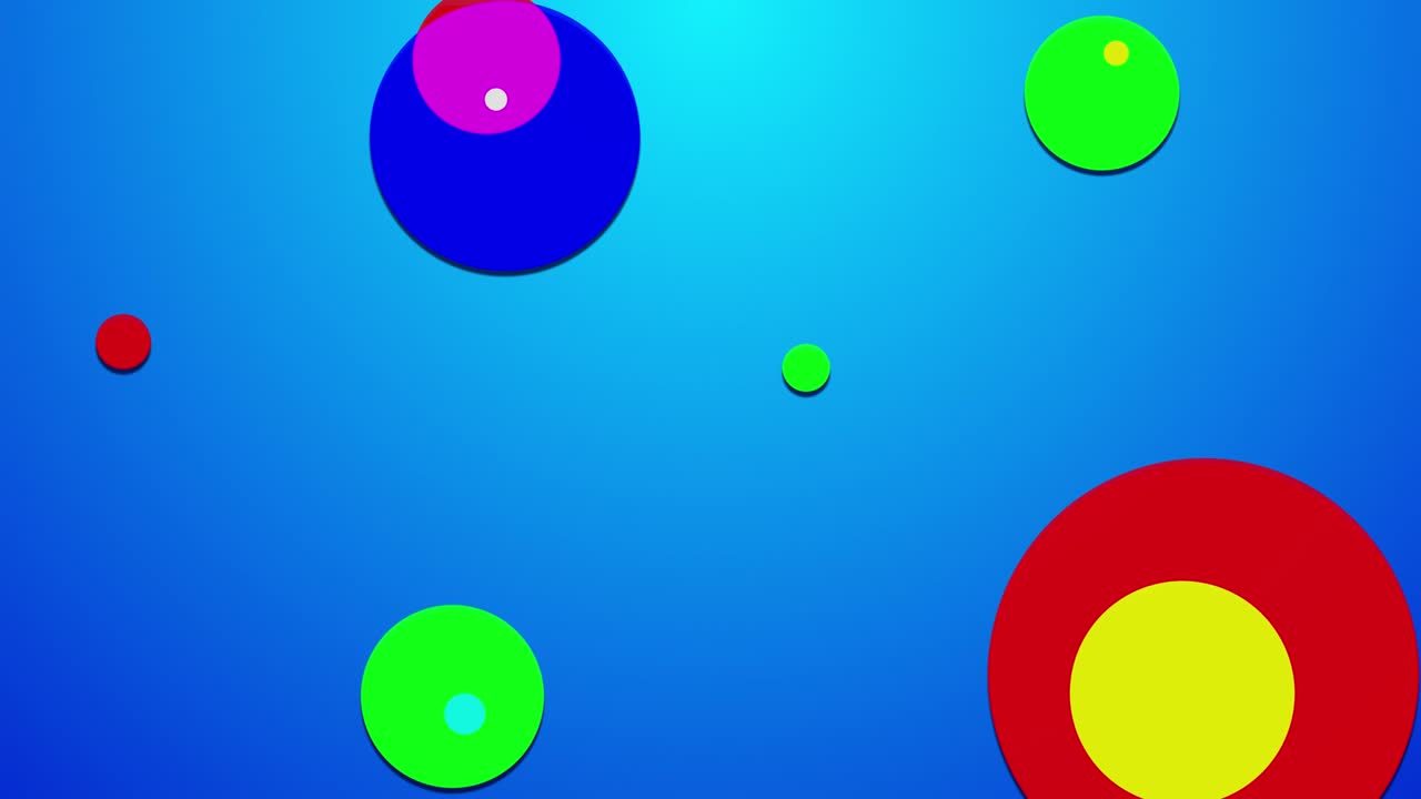Simple abstracto 4k estilo plano en bucle de fondo con círculos que ...