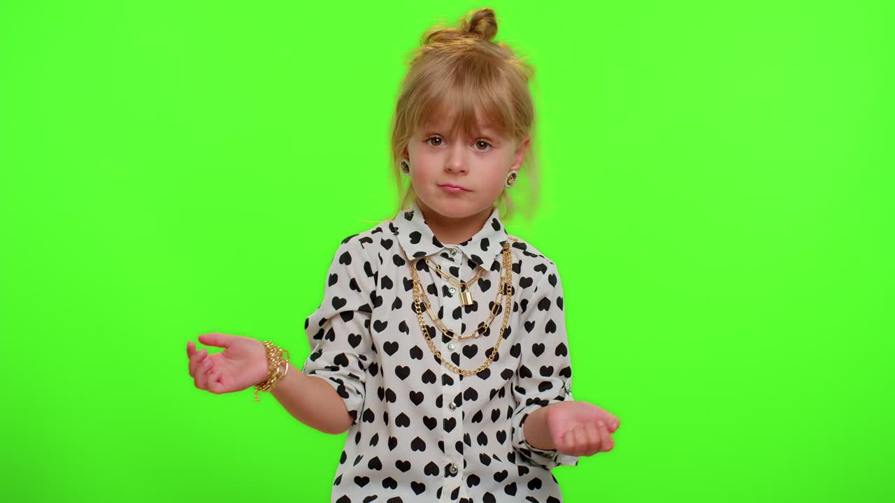 Premium stock video - Puzzled clueless uncertain blonde kid child ...