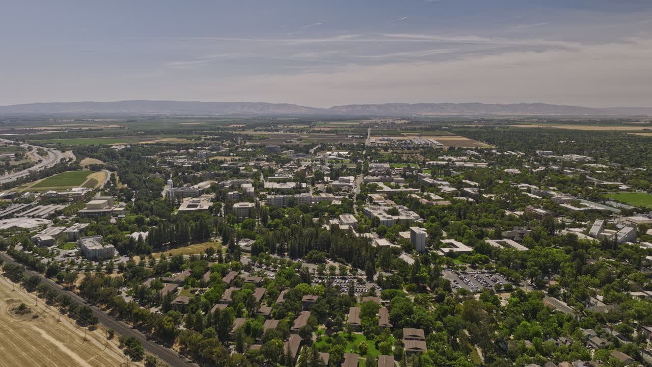Davis California Aerial V2 Reverse Flyover Uc Davis University Campus ...