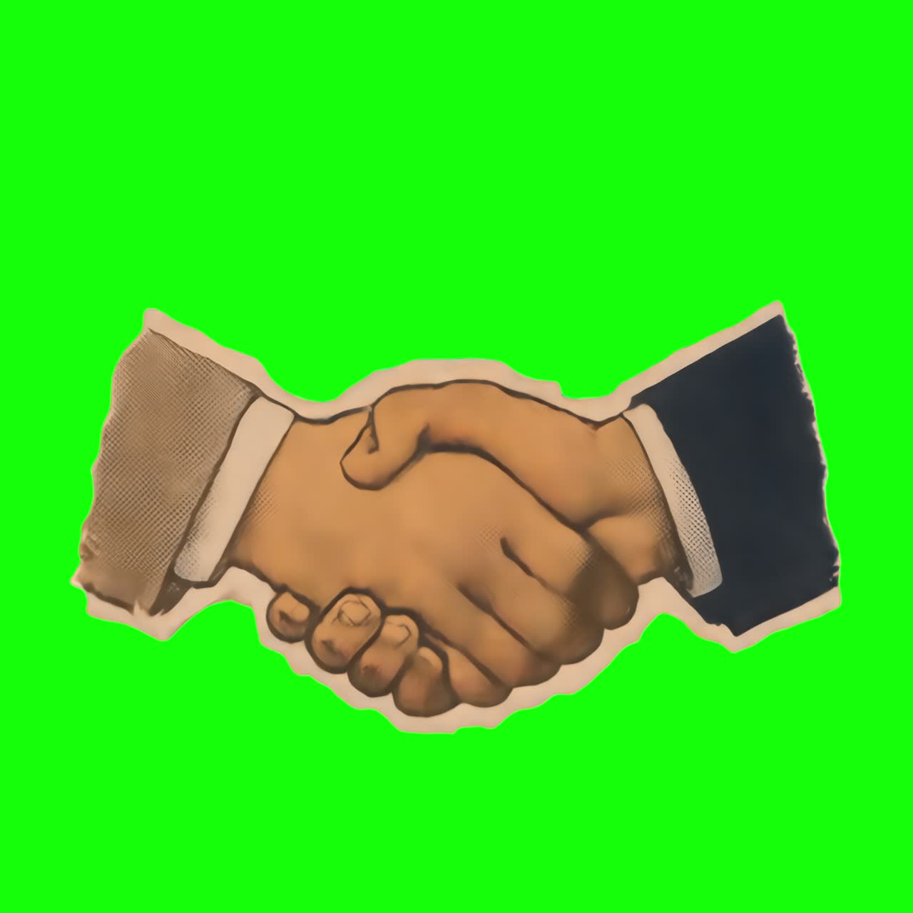 Vintage handshake animation, transparent 4K video, green screen | Vídeo ...