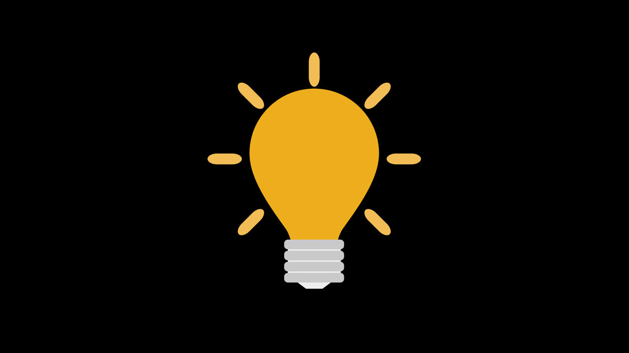 Premium stock video - A light bulb with rays of light shining icon ...