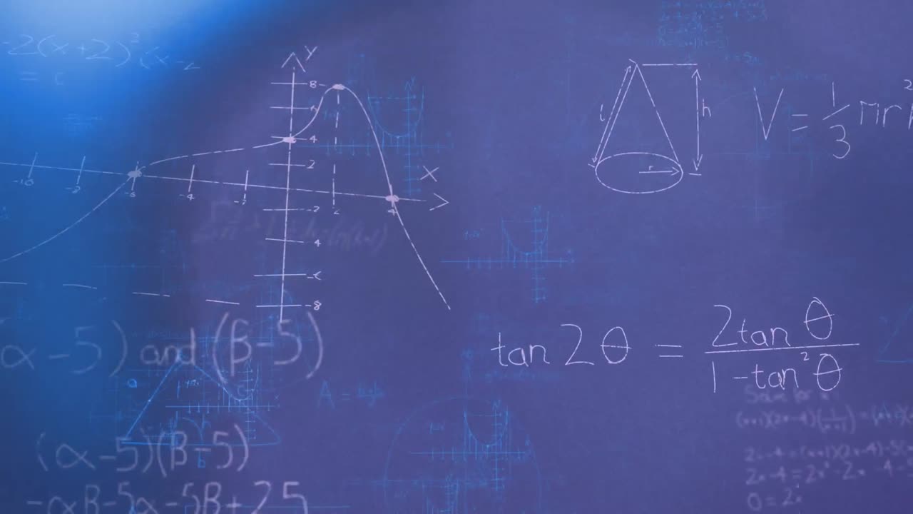 Premium stock video - Animation of mathematical equations over blue ...
