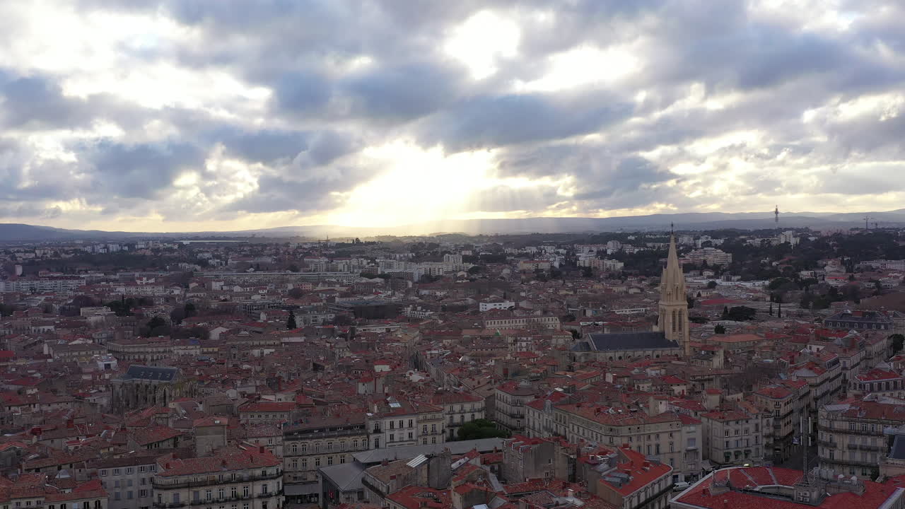 Free stock video - Flying towards sainte anne church montpellier aerial ...