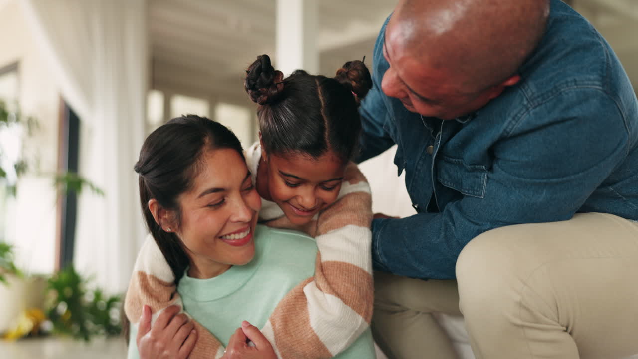 Love, Hug And Parents Bonding With Their Child Free Stock Video Footage ...