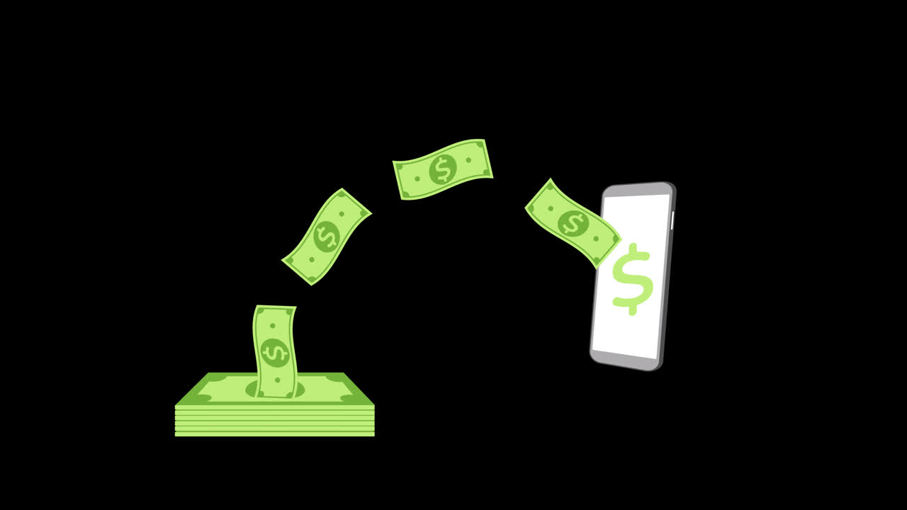 Premium stock video - Money out from mobile smart phone with banking ...
