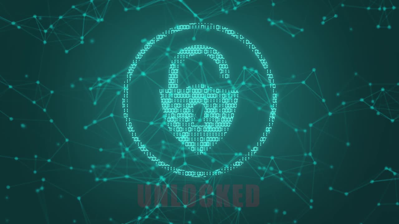 Premium stock video - High tech motion graphic, with animated binary code theme, with flashing ...