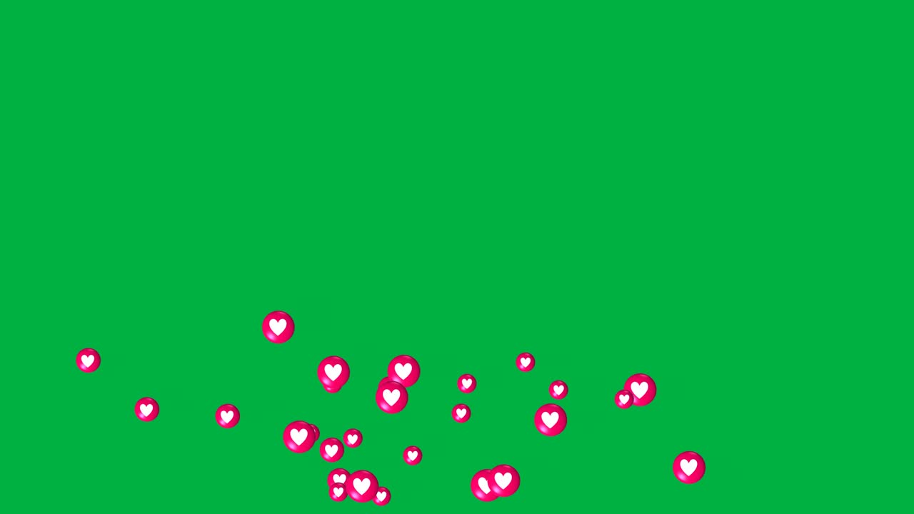 Instagram Like Heart Icon Shown Animated and Floating Across a Green ...