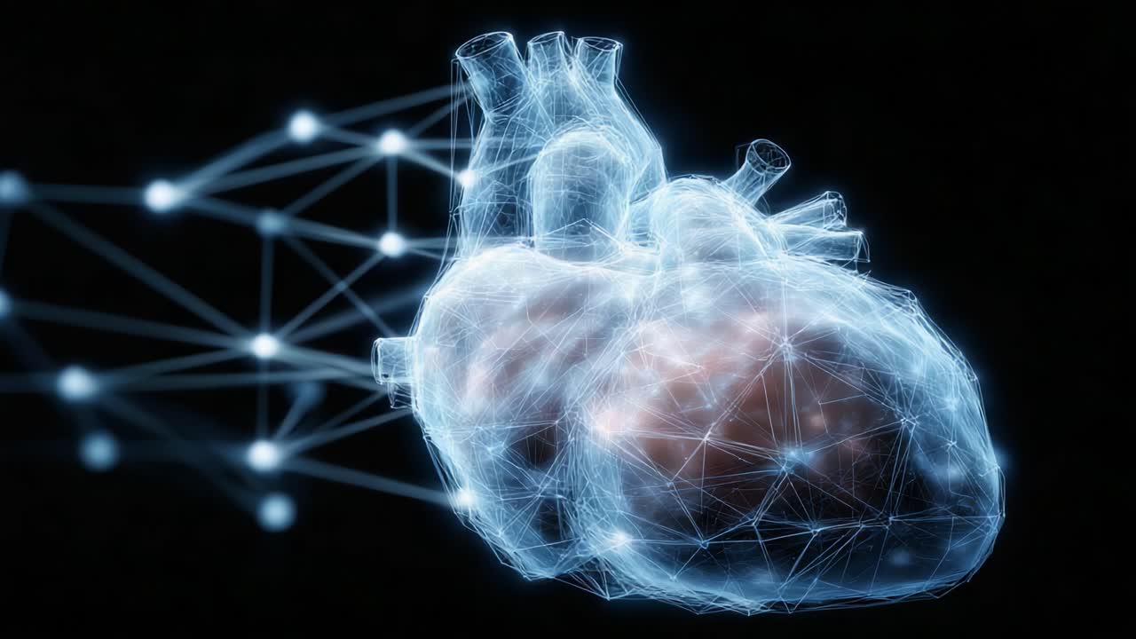 A Stunning 3D Visualization of a Heart with Detailed Network ...