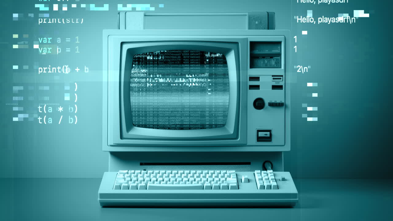 Ai retro and vintage computer systems Free Stock Video Footage