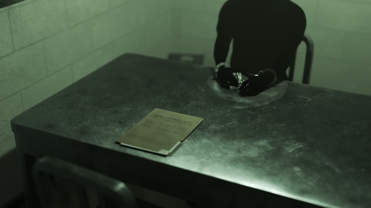 Premium stock video - Timelapse animation of an interrogation room with ...