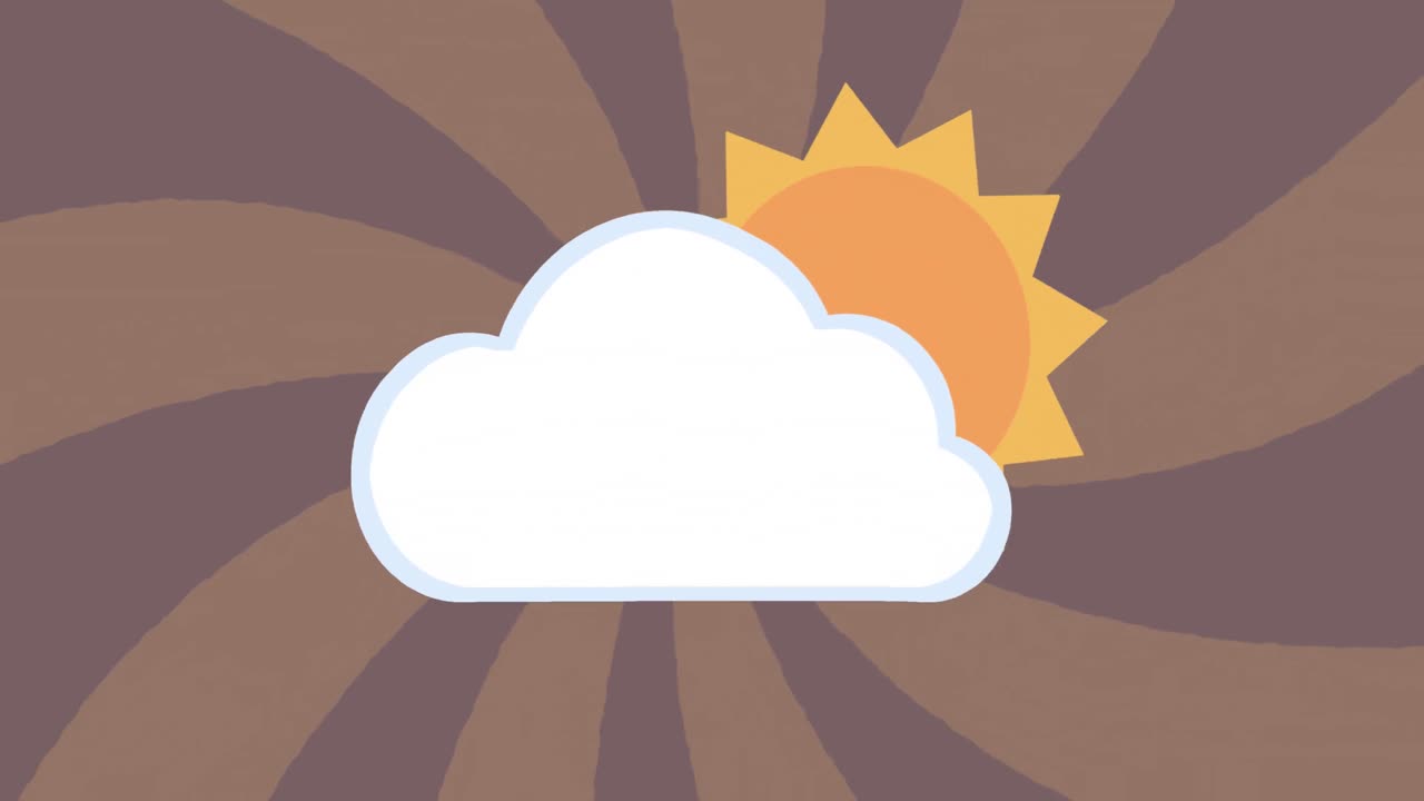 Vídeo Premium - Animación de la nube con iconos de sol y formas sobre ...