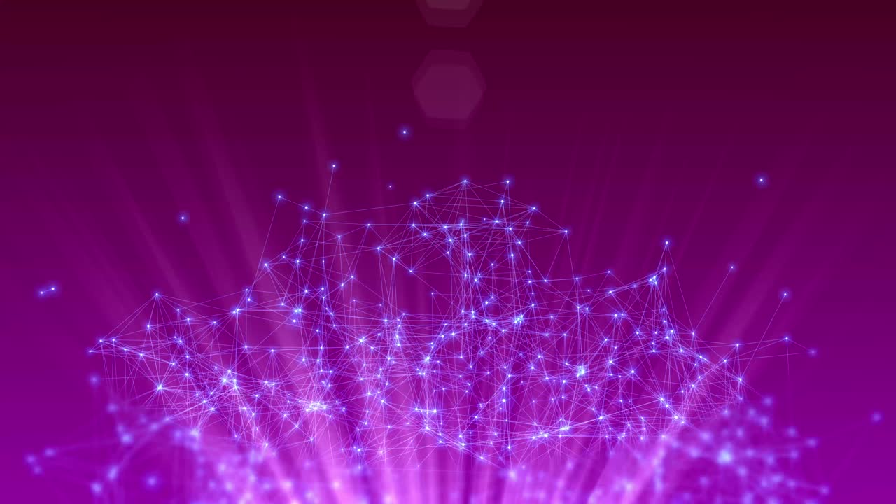 Premium stock video - Purple pink node based system