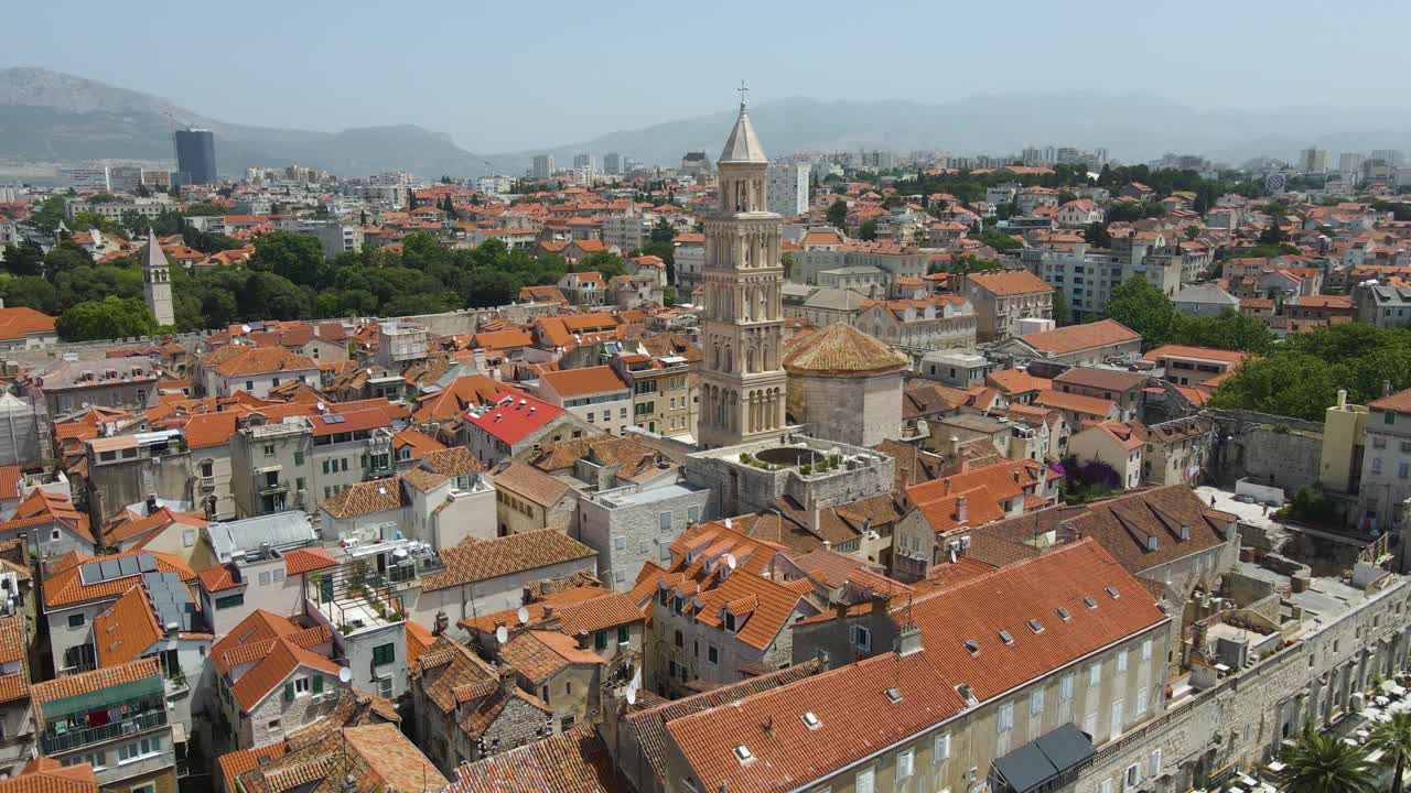 A An Aerial Picture Of Split City Centre Showing Diocletian's Palace ...