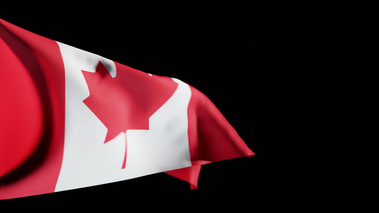 Premium stock video - Close-up view of canadian flag flapping against ...