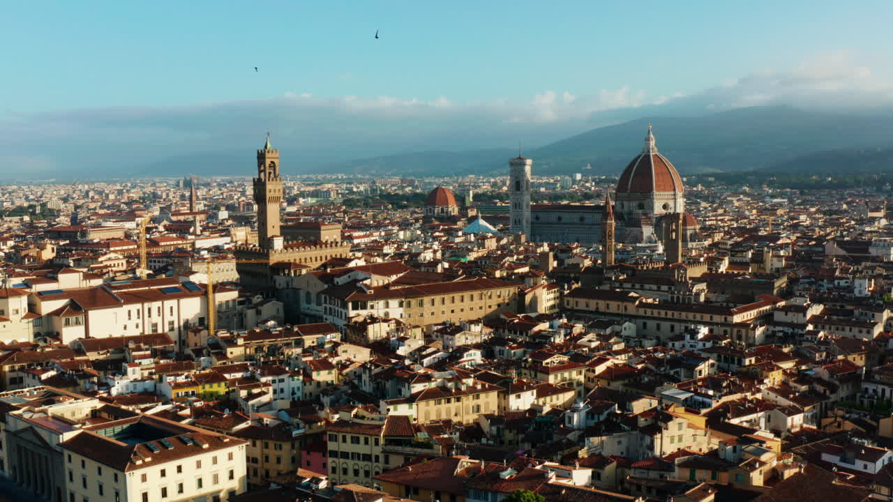 Premium stock video - Wide aerial pan over florence, italy